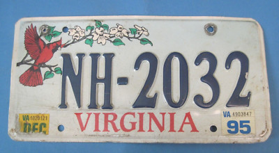 1995 Virginia Cardinal License Plate Red Bird | eBay