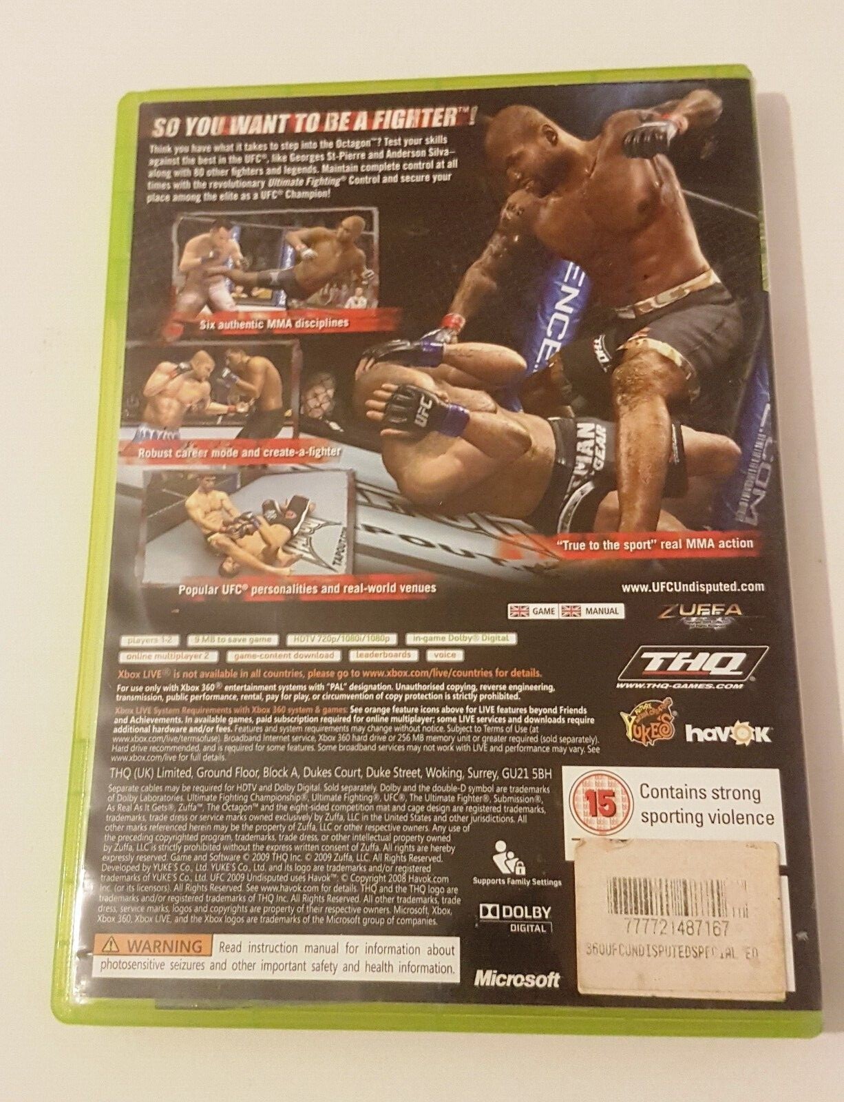 UFC 2009 Undisputed (THQ) MICROSOFT XBOX 360 PAL Videogame | eBay
