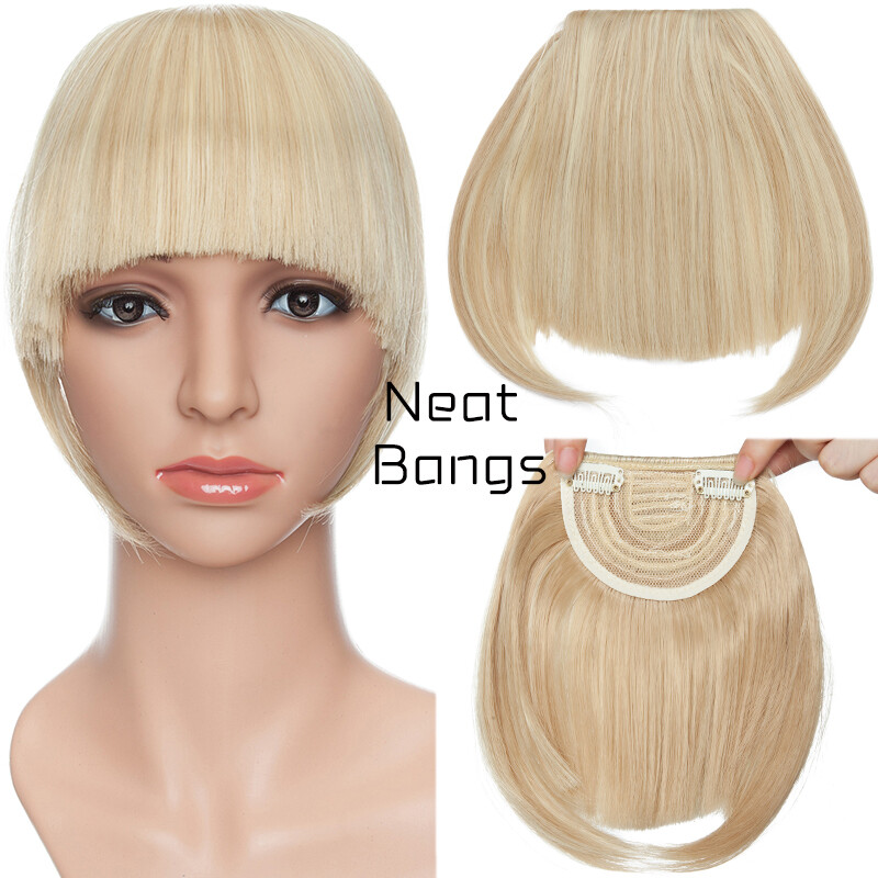 US Stock Side Bangs Clip on Neat Bang Fringes Clip in Hair Extensions ...