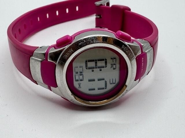 Ladies Armitron 45/7012 PRO Sport Purple/Pink Tone Quartz Digital Watch ...