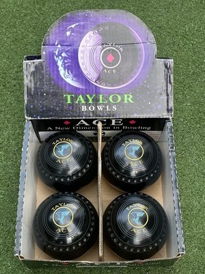 4 x Taylor Ace Bowls Black Size 4 Eagle/10 Emblem Excellent Condition ...
