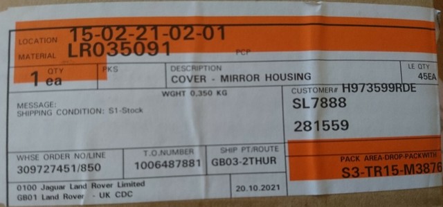 Land Rover (Genuine OE) LR035091 for sale online | eBay