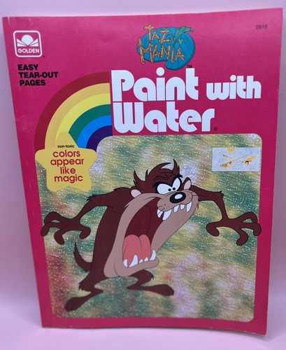 Vintage 1992 Taz Mania Paint With Water Golden Book | eBay
