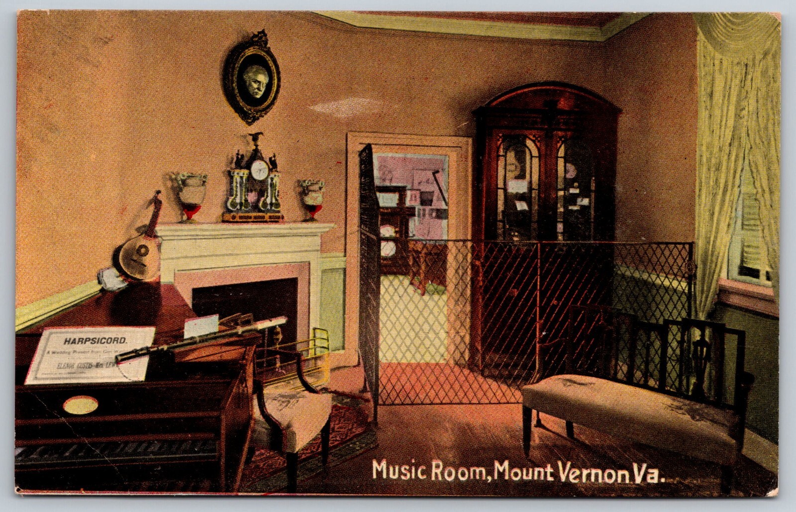 Postcard Music Room Mt Vernon Mansion Virginia B5 | eBay