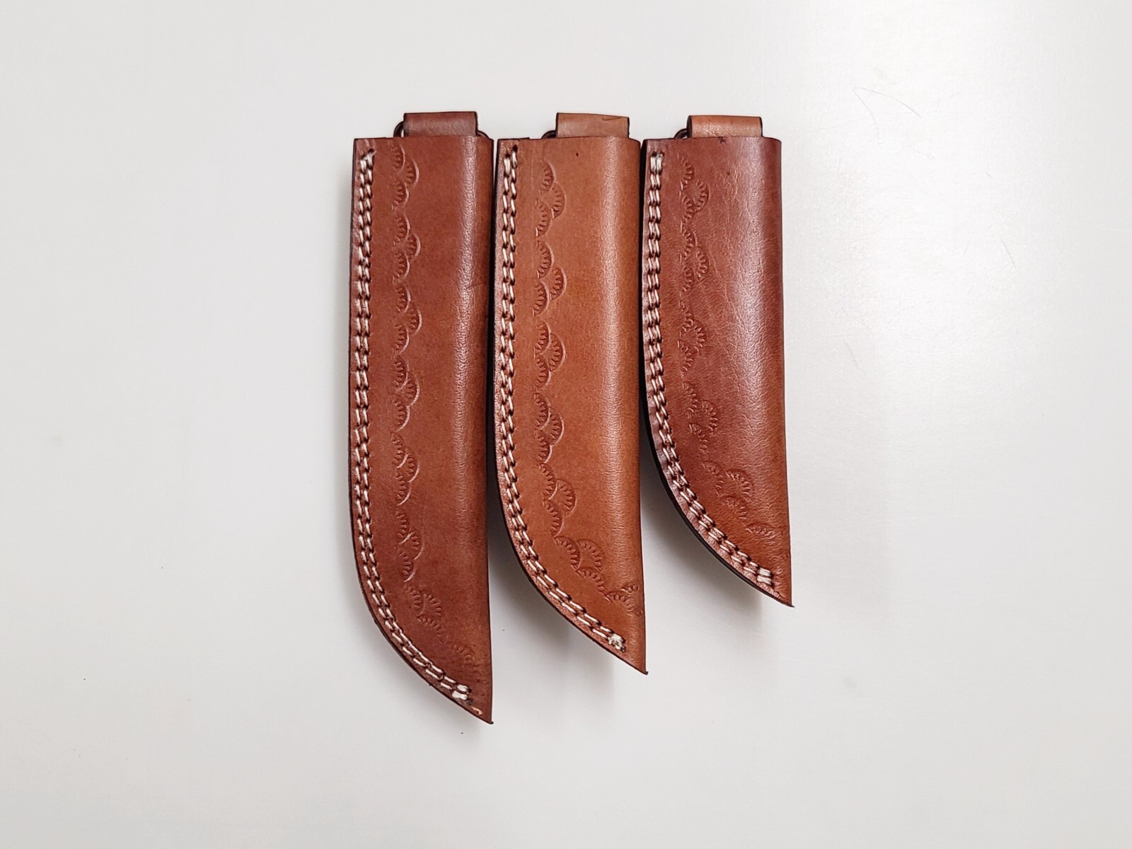 Hand Crafted Belt Loop Leather Knife Sheath FIXED BLADE KNIFE Vertical ...