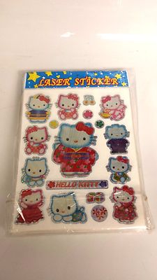 (1) Pkg Hello Kitty Laser Stickers new ind wrapped sheet | eBay