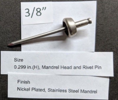 Blind Rivet Flangeless Snap Studs with Stainless Rivet 3/8" .299-7.59mm ...