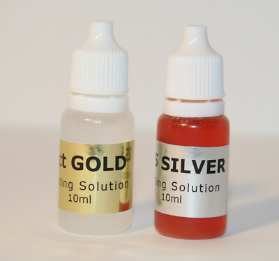 10ml 9ct Gold + 10ml 925 Silver Tester Spot On Testing Acid Solution ...