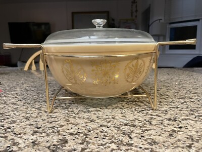 Vintage Pyrex Promotional Hex Signs 404 Tan Bowl 4 QT Wire Rack + Lid ...