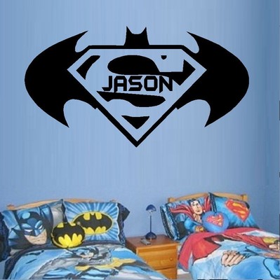 Super Hero (Custom Name ) Batman ~ Superman. Wall or Window Decal | eBay