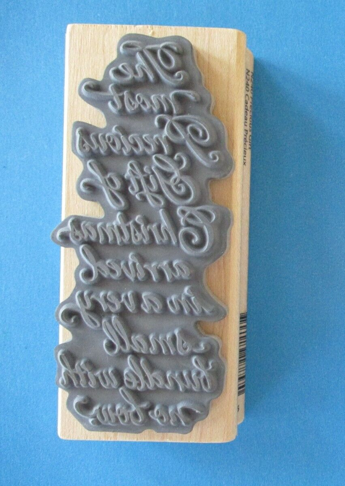 PRECIOUS GIFT OF CHRISTMAS Rubber Stamp Sentiment SMALL BUNDLE WITH NO ...