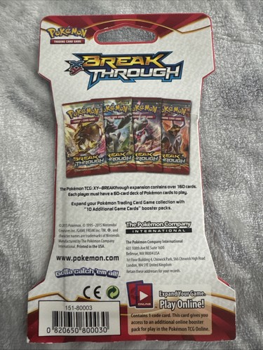 Pokemon XY Breakthrough Sleeved Booster Pack Art - New Sealed | eBay