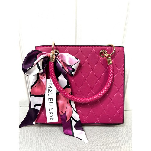 Malibu Skye Vegan Leather Fuchsia Pink Satchel NEW | eBay
