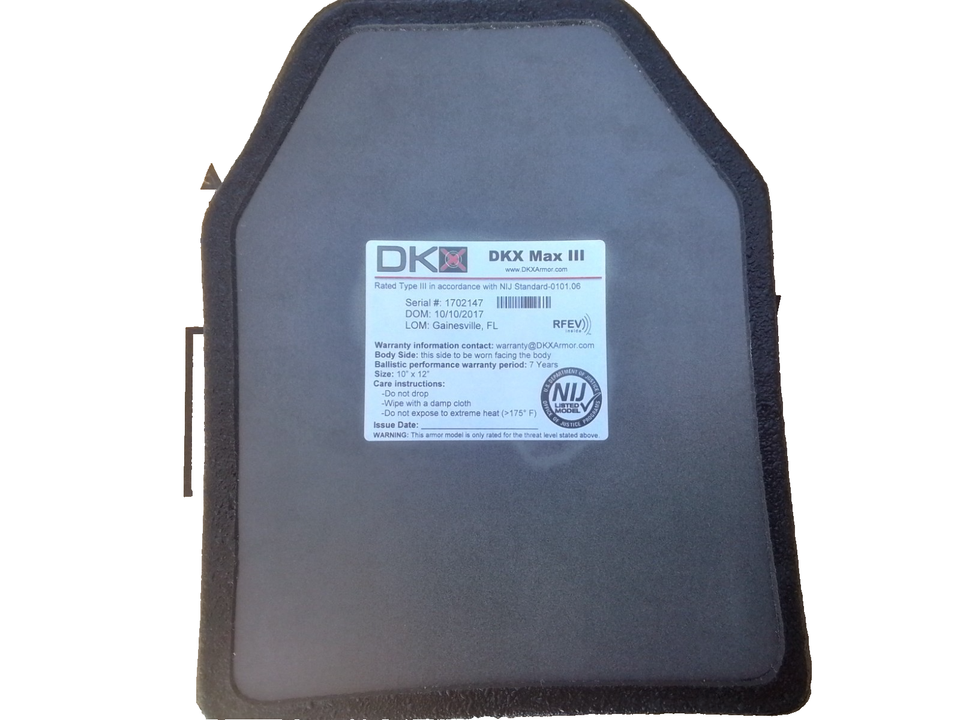 dkx max body plate armor 5.56, 7.62, .308 lightweight 2.9lbs made in ...