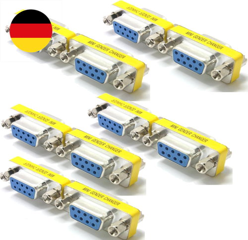 10 x Gender Changer DB9F DB9F 9 Pin Seriell RS232 D-SUB-Gender ...