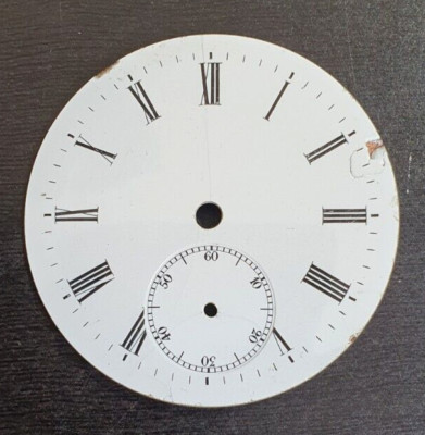 ANTIQUE ENAMEL WATCH DAIL FACE PARTS MECHANICAL PARTS FOB POCKET WATCH ...