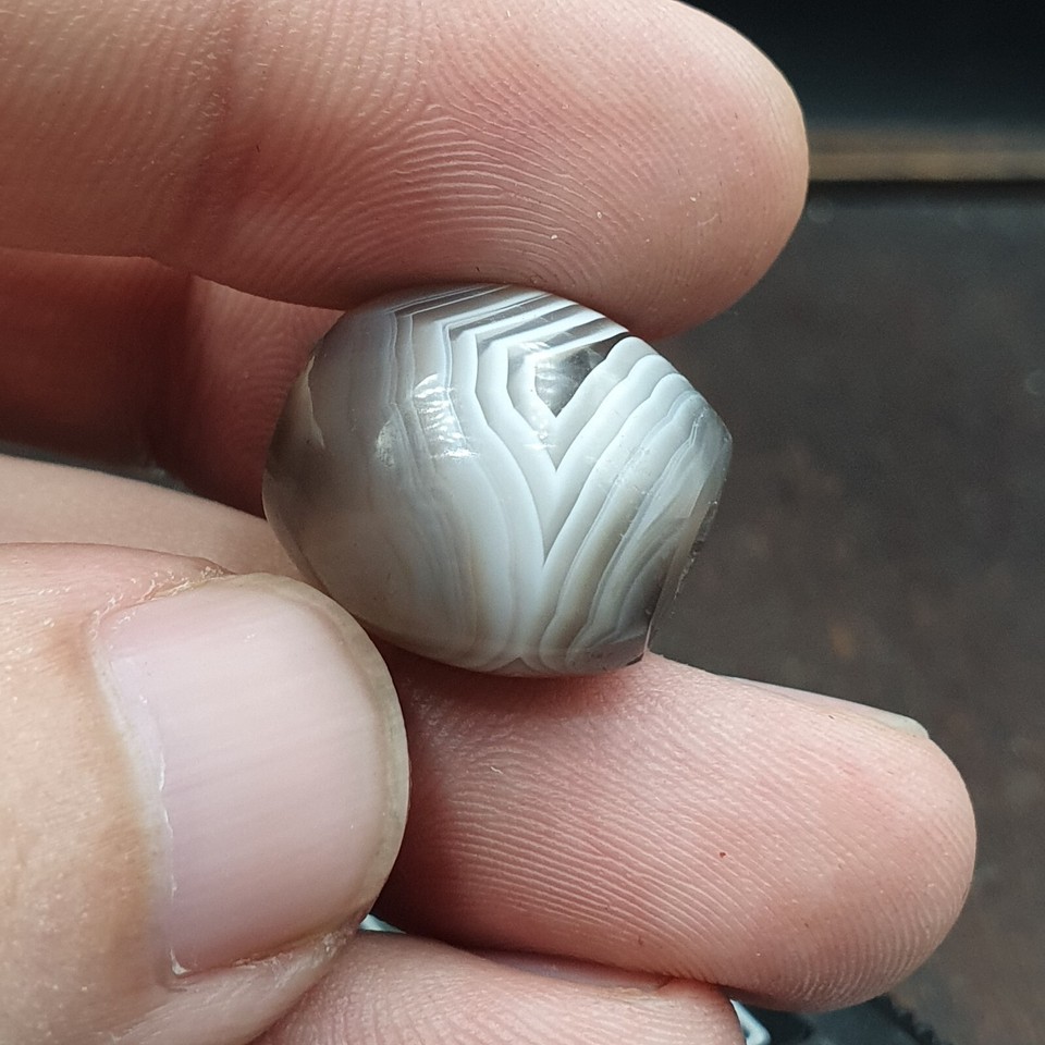 Exquisite Antique Tibetan Gray Agate Bead Rare Agate 18x17.2mm Natural ...