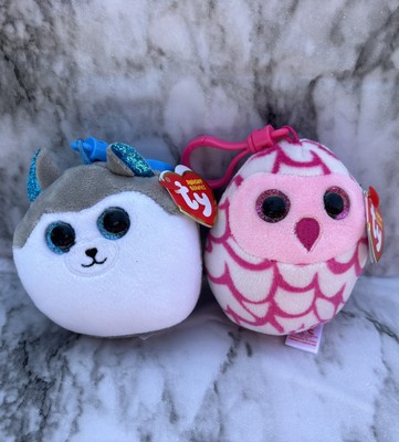 NWT Ty Squishy Beanie Plush Key Chain Clip Stuffed Animal Toy 2pc | eBay