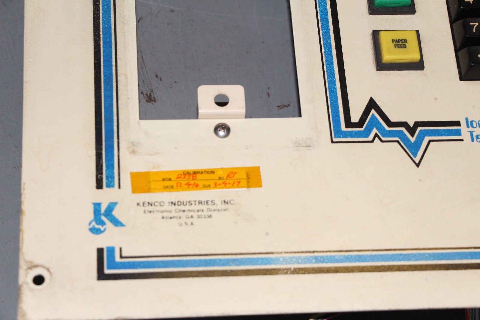 Kenco Omega Meter 600 Ionic Contamination Test System Face Plate SD ...