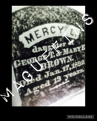 MERCY BROWN GRAVESTONE RUBBING (Halloween Vampire Folklore) 1/1 SIGNED ...