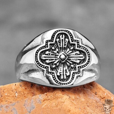 Sculpt Rings™ Catholic Church Window Punk for Couple Ring in Steel US ...