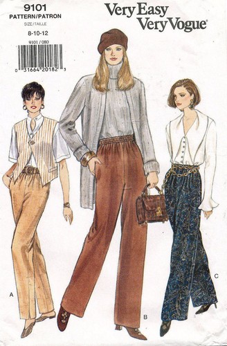 1990's VOGUE Misses' Pants Pattern 9101 Size 8-12 UNCUT | eBay