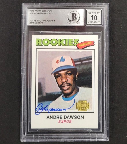 Andre Dawson signed 2001 Topps Archives #77 card Beckett BGS BAS 10 ...