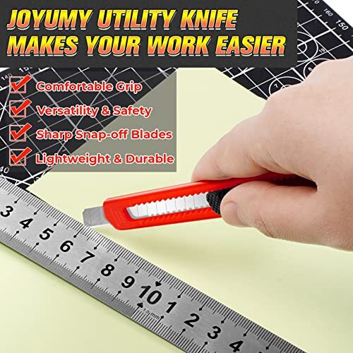 JOYUMY 8 Pack Utility Knife Retractable Box Cutters 9mm Wide Snap Off ...