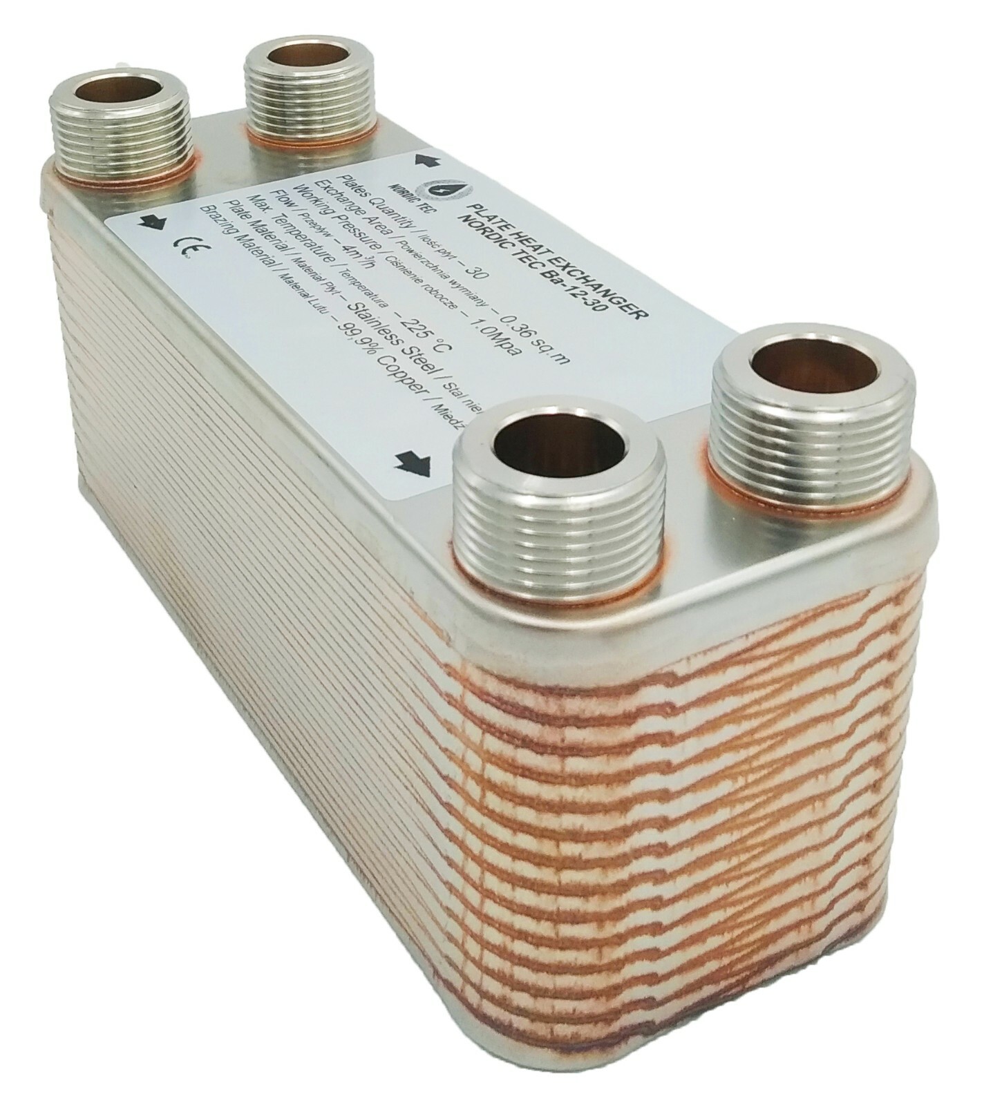 Nordic Tec Plate Heat Exchanger 4 x 3/4'' Optional Insulation 25kW ...