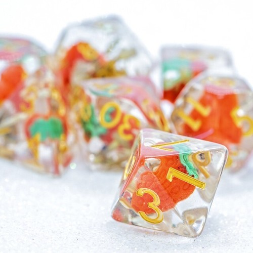 Sage's Familiars - Magic Strawberries Resin Polyhedral Dice Set | RPG ...