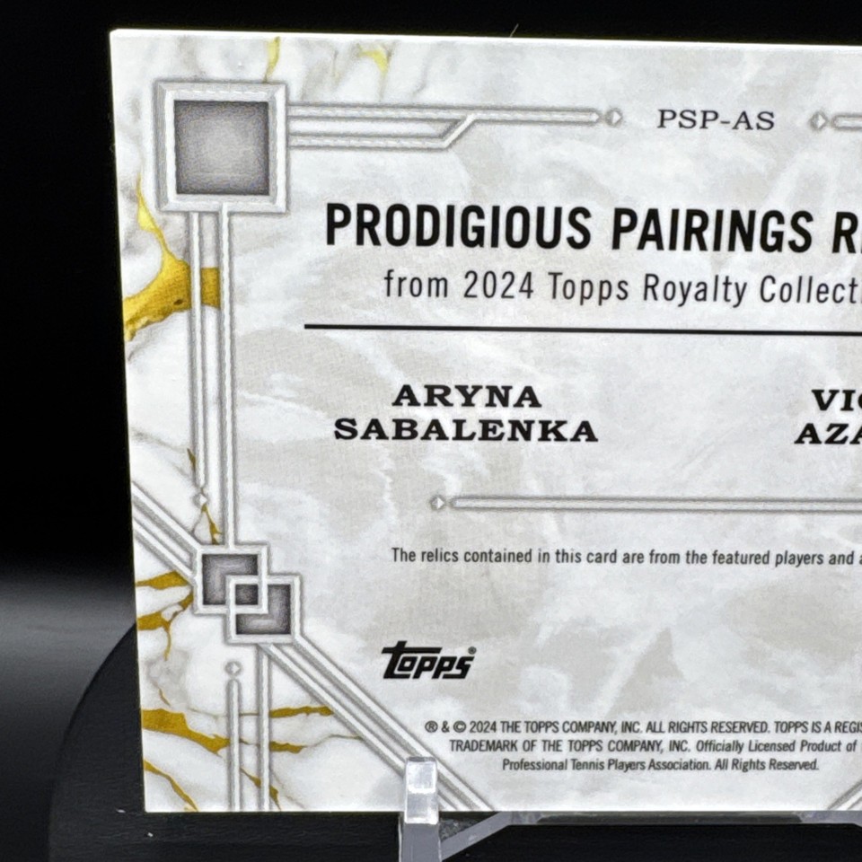 Aryna Sabalenka Victoria Azarenka 2024 Topps Royalty PRODIGIOUS ...