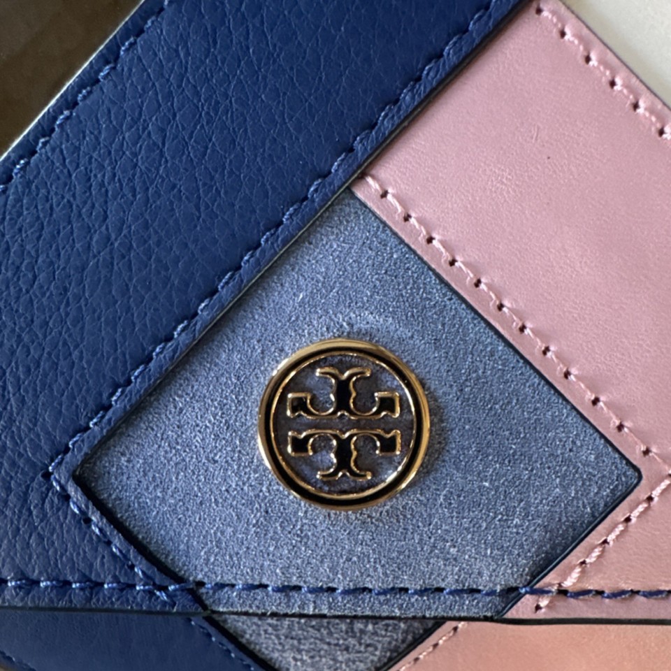Tory Burch Colorblock Shoulder Bag Chain Strap Logo Accent Multicolor ...