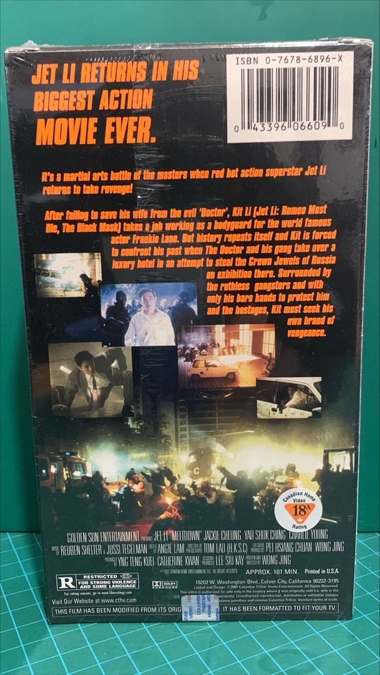 Jet Li Meltdown [ VHS 1995 ] Action/Comedy ~ Starring Jet Li, Valerie ...