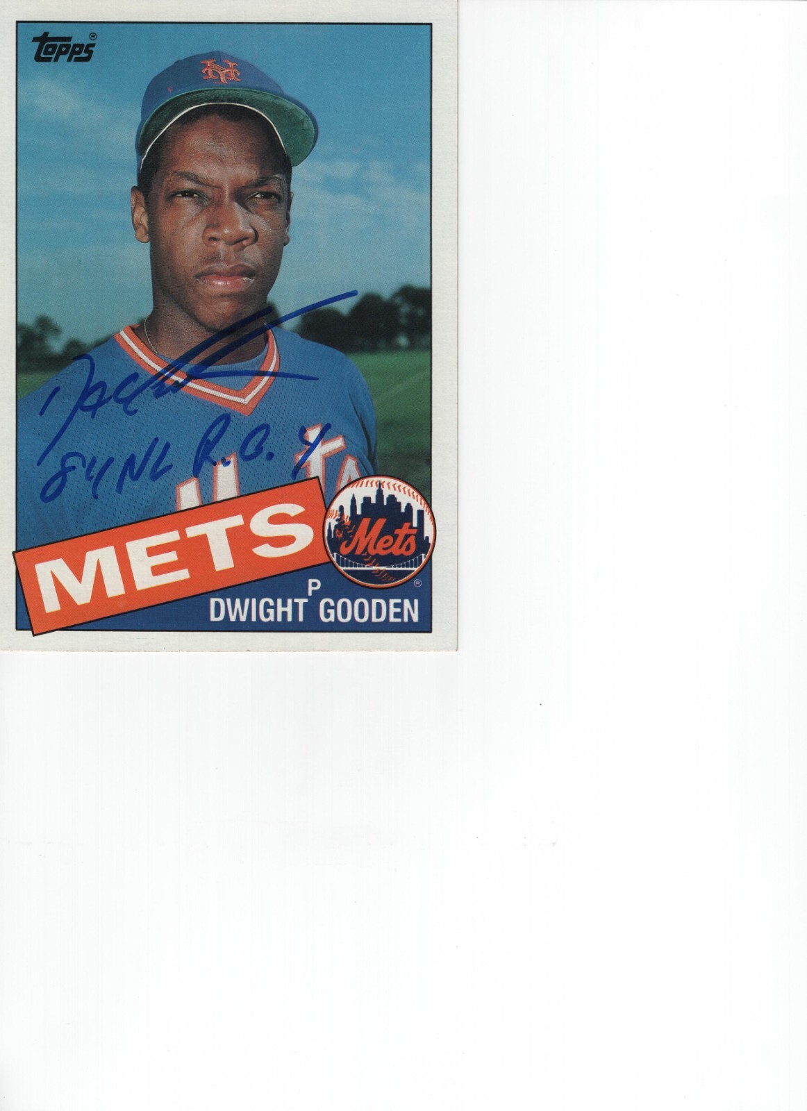 Dwight Doc Gooden Signed 1985 Topps Jumbo Rookie RC #7 Card Proof NY ...