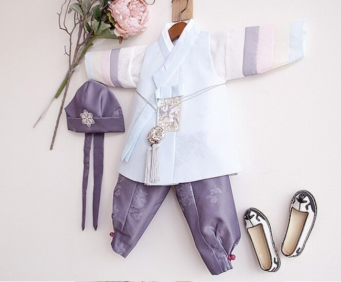 Korean Traditional Hanbok Bokgeon Hood Hat Birthday Party Costume Baby ...