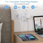 European Plug Adapter Travel Power Plug 4 Outlets 3 USB Port Spain ...