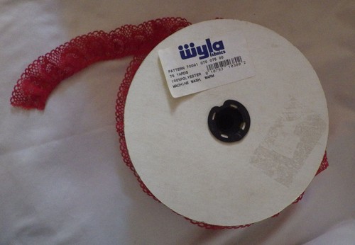 Wyla Fabrics Roll of Trim Red Pattern 100% Polyester Decoration Sewing ...