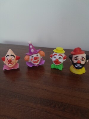 Lot of 4 Vintage 1978 Wilton Clown Head Cake Toppers And Candle Holders ...