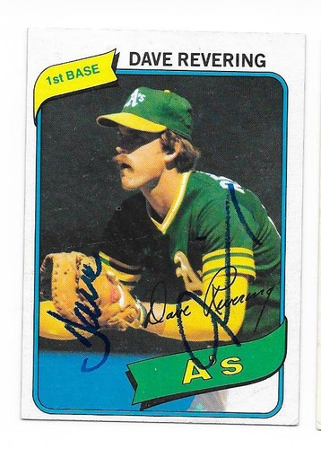 DAVE REVERING 1980 TOPPS AUTOGRAPHED SIGNED # 438 OAKLAND A'S | eBay