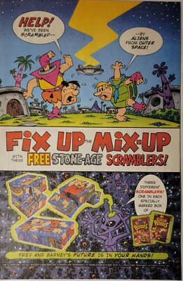 FlintStone's Fruity Pebbles Alien Comic Vintage Print Ad/Poster ...
