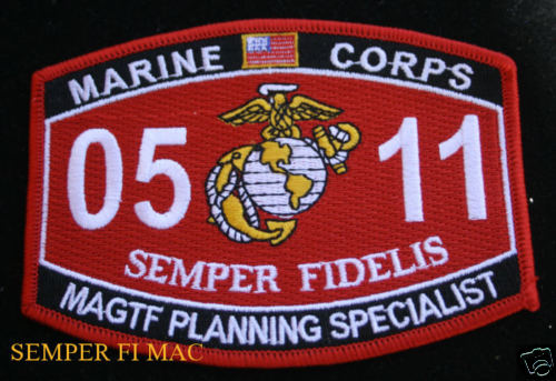 MOS 0511 MAGTF PLANNING SPECIALIST PATCH US MARINES USMC FMF USS MAW ...