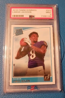 2018 Donruss LAMAR JACKSON Rated Rookie Card PSA 9 MINT #317 RC Ravens ...