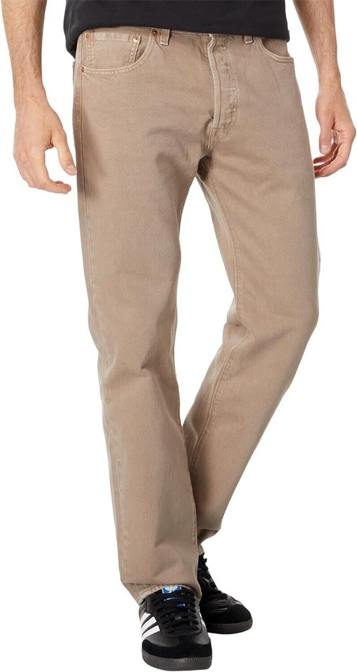 Levi's Men's 501 Original Fit Jean All Beige Garment Dye 34W x 32L ...