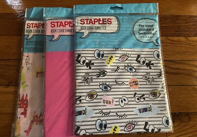 Staples Jumbo Size Stretch Book Cover Cats & Dogs (Lot Of 3) | eBay