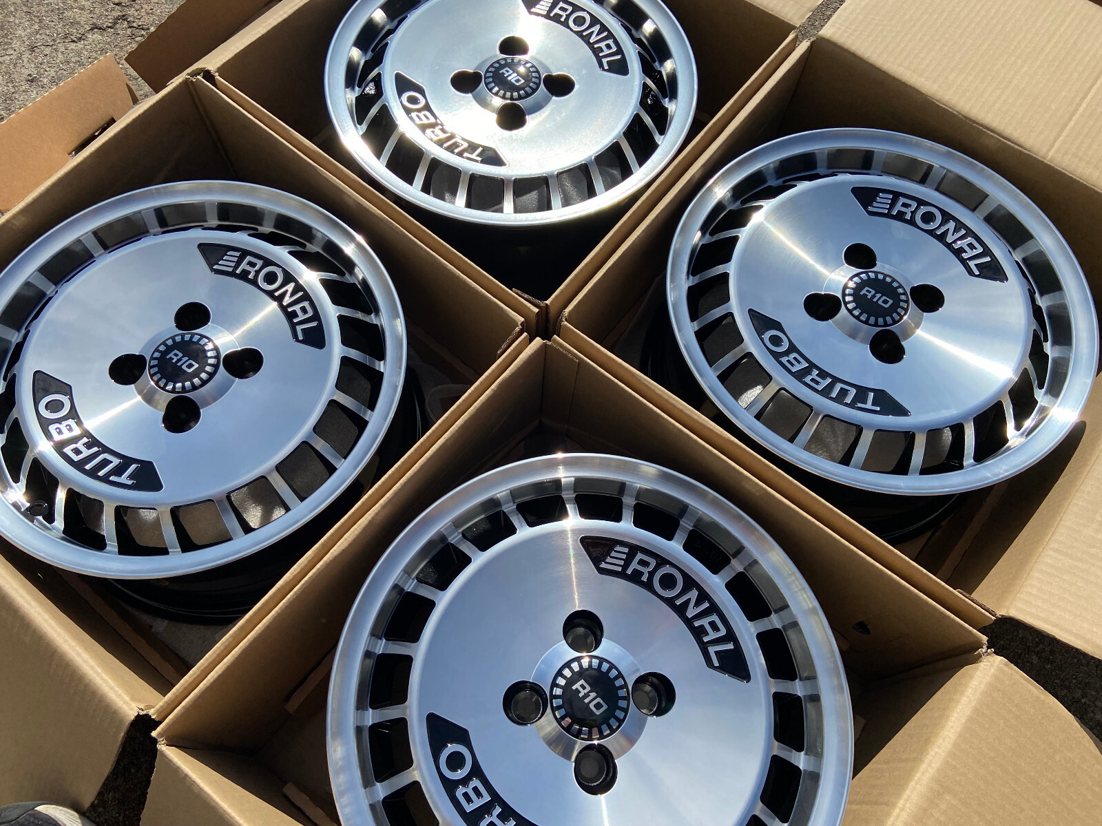 4x Neu RONAL R10 Turbo 7x15 4x100 ET:28 VW Golf 1 2 Scirocco Jetta ...