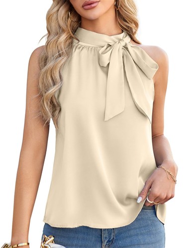 Elegant Summer Tank Top Women Apricot Sleeveless Loose Size 2XL | eBay