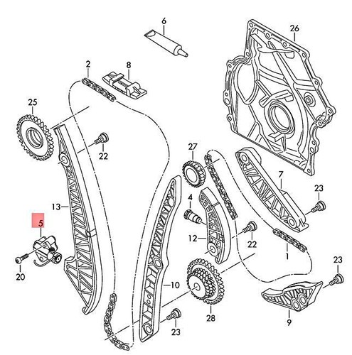 Genuine VW AUDI Atlas Cross Sport Beetle Cabrio chain tensioner ...