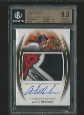 LEAF TRINITY AUSTIN MEADOWS PIRATES RC JUMBO LOGO SLEEVE PATCH AUTO BGS ...