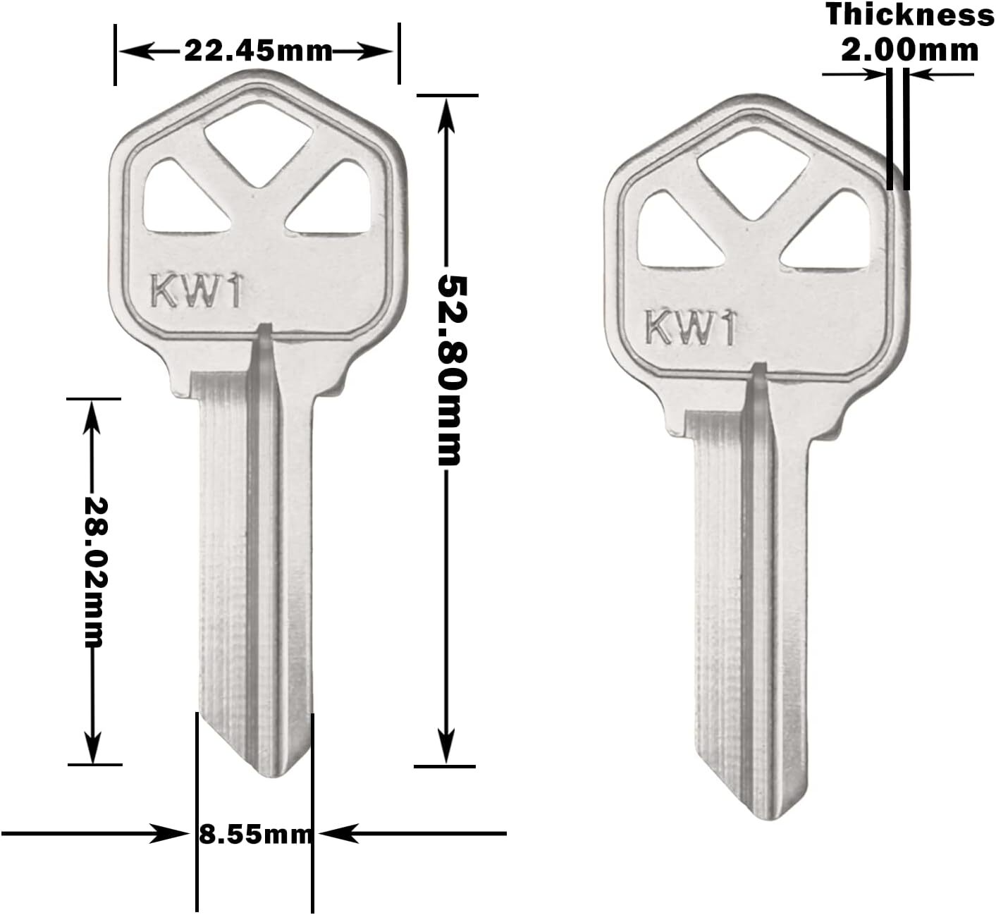 5 Pin Key Blanks for Locksmith / 50 Kwikset KW1 / Brass Key Key Blanks ...