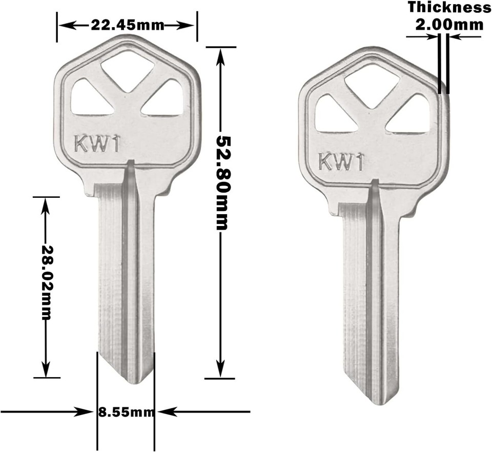 5 Pin Key Blanks for Locksmith / 50 Kwikset KW1 / Brass Key Key Blanks ...